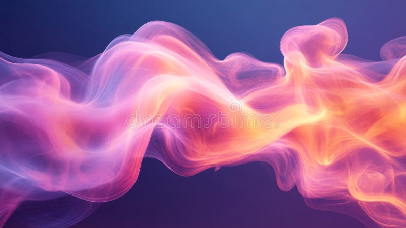 Abstract Glowing Pink and Orange Particle Waves Stock Illustration ...
