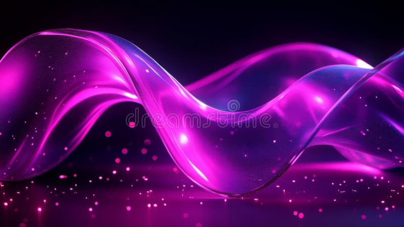 Abstract Glowing Pink and Purple Wave Background Stock Illustration ...