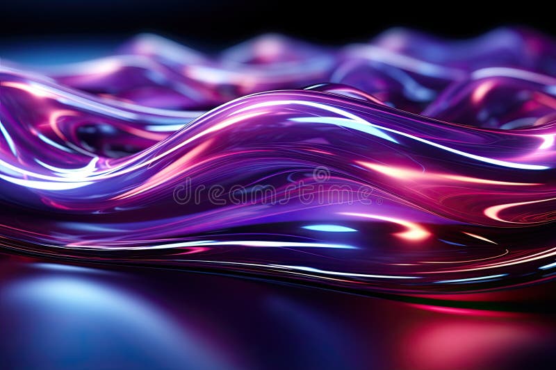 Abstract Glowing Purple Background with Fluid Surface Stock ...