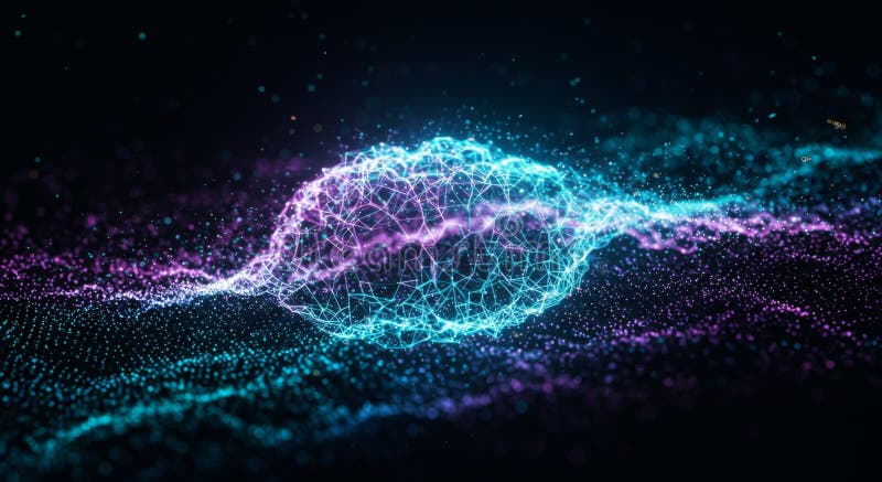 Abstract Glowing Purple and Blue Particle Wave Background Stock ...