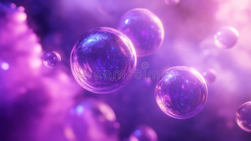 Abstract Glowing Purple Bubbles Stock Illustration - Illustration of ...
