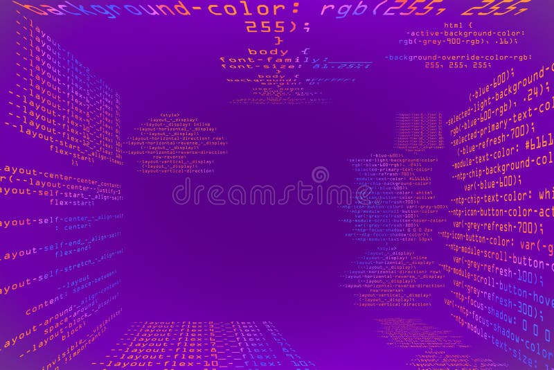 Abstract Glowing Purple Coding Programming Background With Mock Up Place Big Data And Code