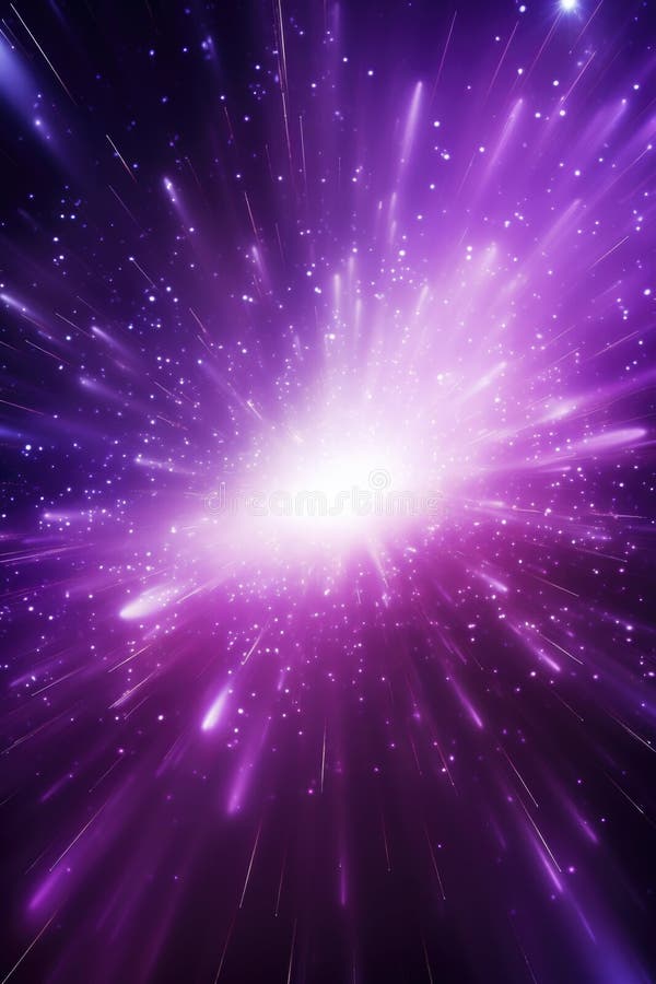 Abstract Glowing Purple Light Effect with Sparkling Rays Stock ...