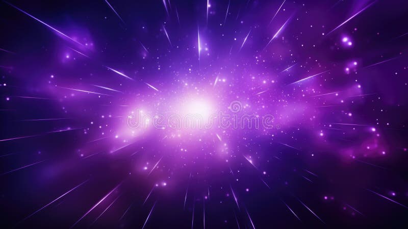 Abstract Glowing Purple Light Effect with Sparkling Rays Stock ...