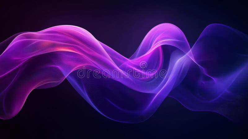 Abstract Glowing Purple Pink Blue Wave Design Stock Illustration ...