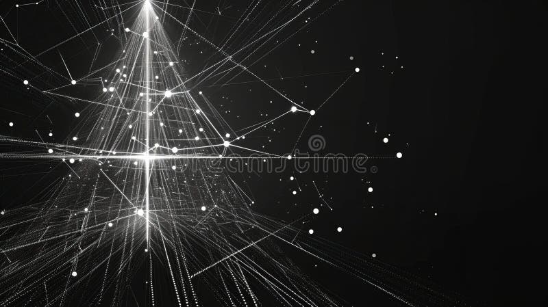 Abstract Glowing Pyramid with Connected Light Nodes Stock Image - Image ...