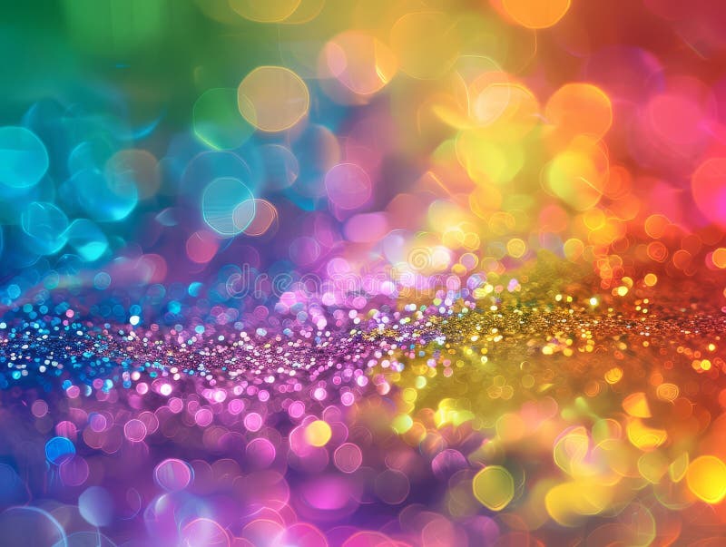 Abstract Glowing Rainbow Bokeh Lights Enrich Celebratory Atmosphere ...