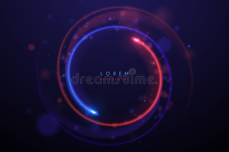 Abstract Glowing Red and Blue Circle Light Effect Stock Vector ...