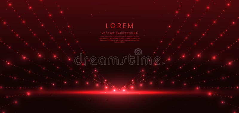 Abstract Glowing Red Dot Lighting Effect on Dark Red Background with ...