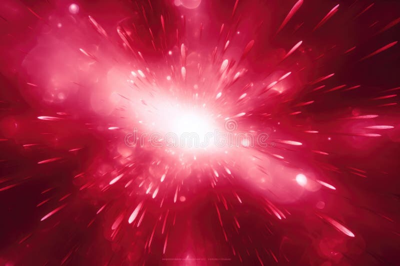 Abstract Glowing Red Effect with Sparkling Rays and White Backlight ...