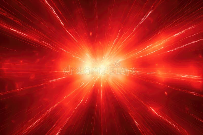 Abstract Glowing Red Effect with Sparkling Rays and White Backlight ...