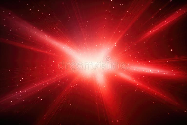 Abstract Glowing Red Effect with Sparkling Rays and White Backlight ...