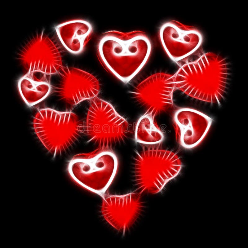 Abstract glowing red heart stock illustration. Illustration of mother ...