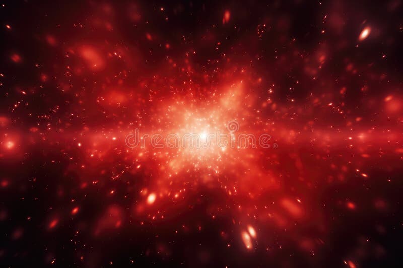 Abstract Glowing Red Light Effect with Sparkling Rays Stock ...