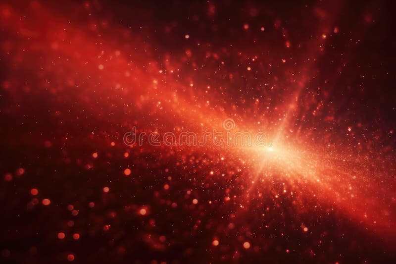 Abstract Glowing Red Light Effect with Sparkling Rays Stock ...