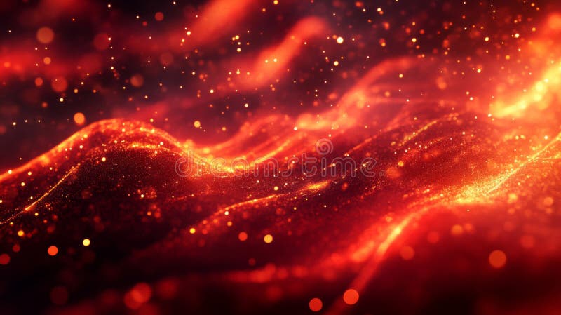 Abstract Glowing Red Particles Background Stock Illustration ...