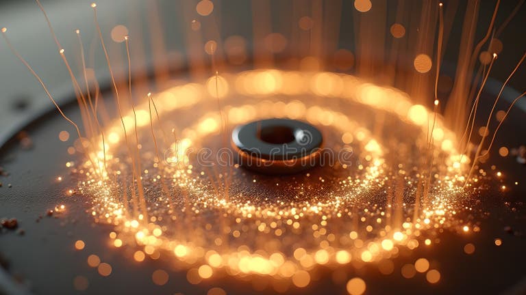 Abstract Glowing Ring and Elegant Black Circle, the Interplay of Light and Darkness on a ...