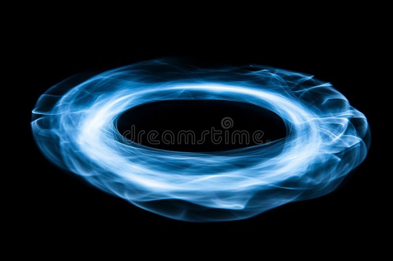 Abstract Glowing Ring Texture, Dynamic Blue and White Circular Light ...