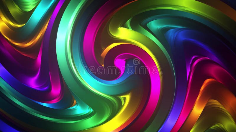 Abstract Glowing Rotating Multicolored Vortex Animation. Concentric ...