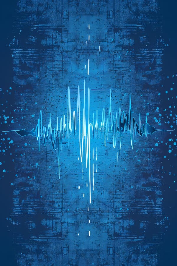 Abstract Glowing Sound Waves, Dynamic Soundwave Pattern on Vibrant Blue ...