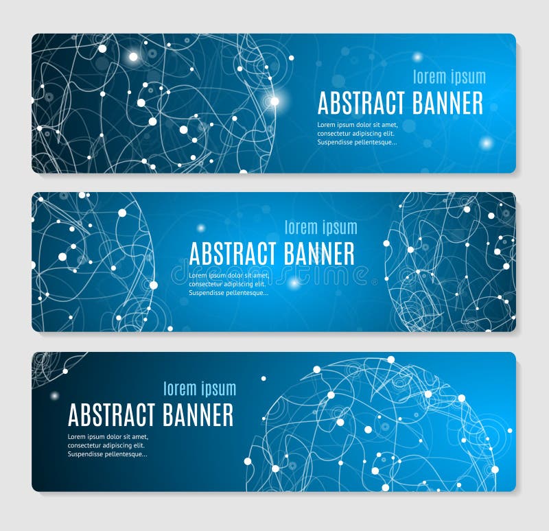 Abstract Glowing Sphere Banner Horizontal. Vector Stock Vector ...