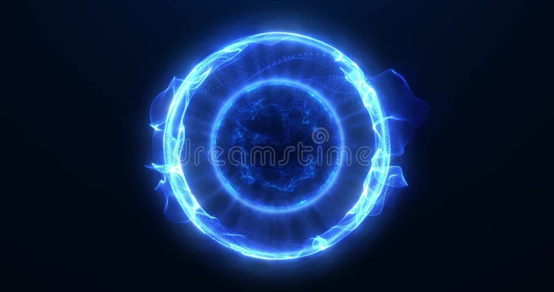 Abstract Glowing Sphere, Energy Ball Shines Brightly with Rays of Light ...