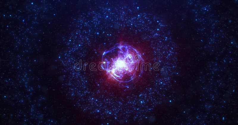 Abstract Glowing Sphere, Energy Ball Shines Brightly with Rays of Light ...