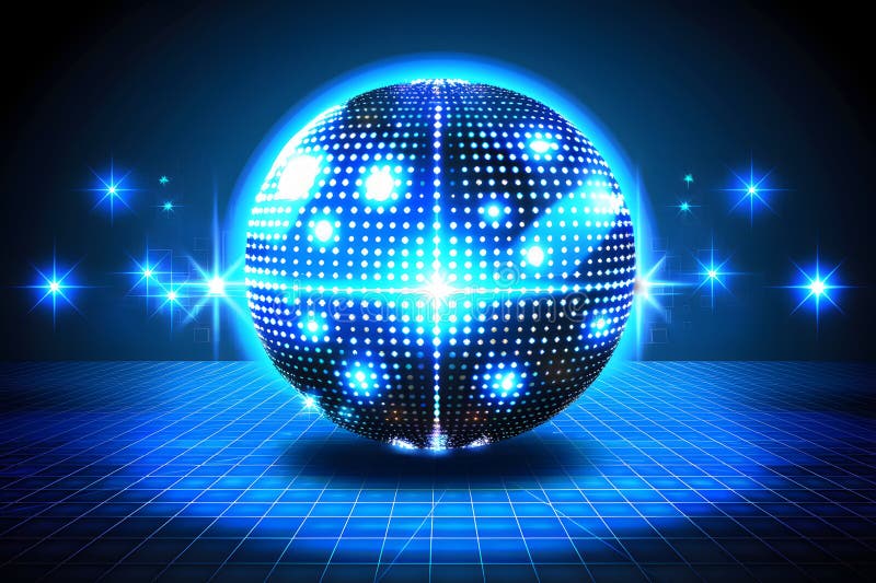 Abstract Glowing Sphere with Global Network Design Stock Illustration ...