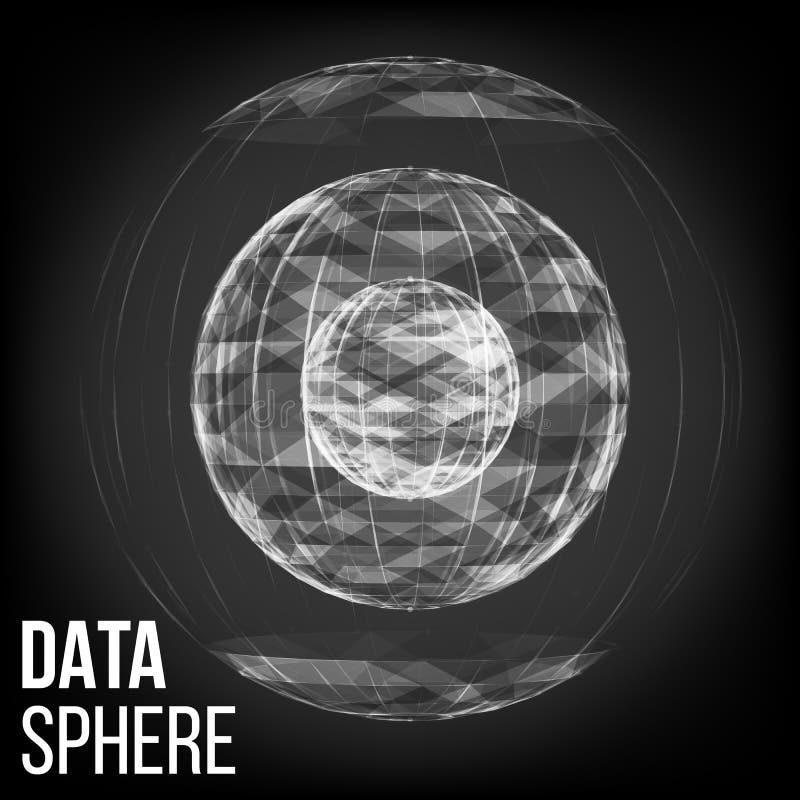 Big Data Sphere. Vector Cyber Sphere Structure Representation. Digital ...