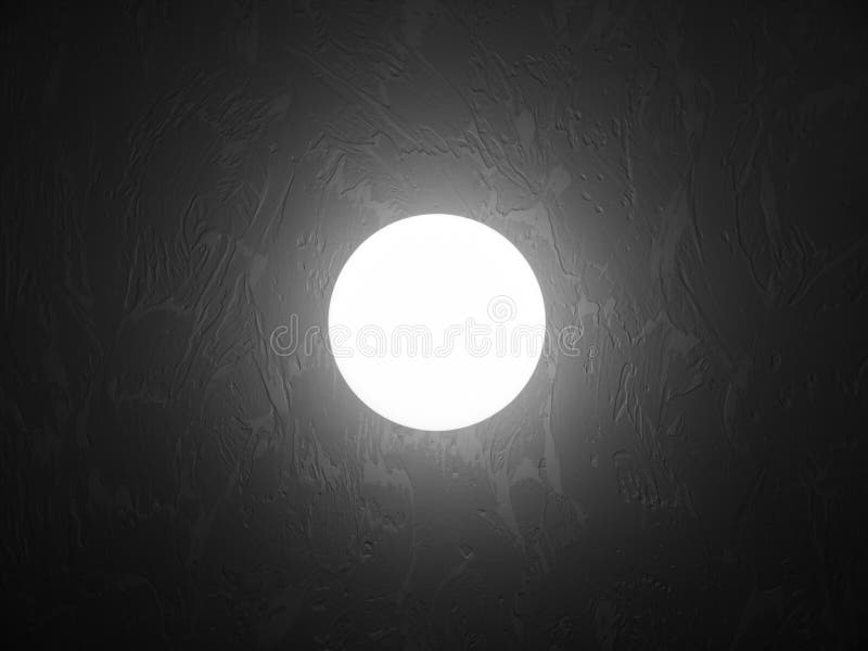 Abstract Glowing Sphere on the Wall in a Dark Room Stock Photo - Image ...