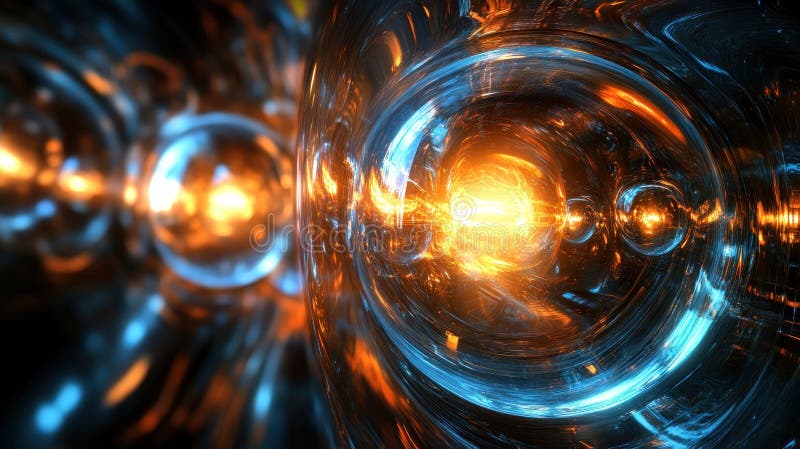 Abstract Glowing Spheres and Energy Vortex Stock Illustration ...
