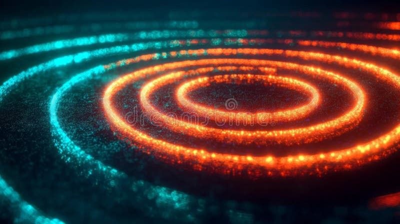 Abstract Glowing Spiral Circles Background Stock Illustration ...
