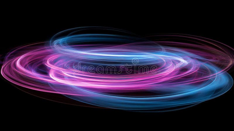 Abstract Glowing Spiral Light Circles Design Stock Illustration ...