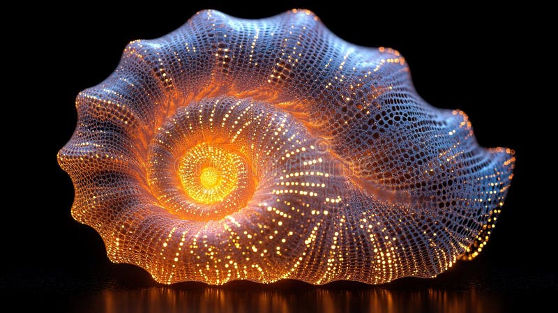 Abstract Glowing Spiral Shell Stock Illustration - Illustration of ...