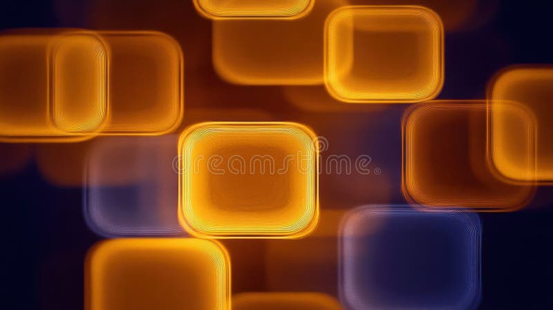 Abstract Glowing Squares in Warm Colors Create a Dynamic Visual Pattern ...