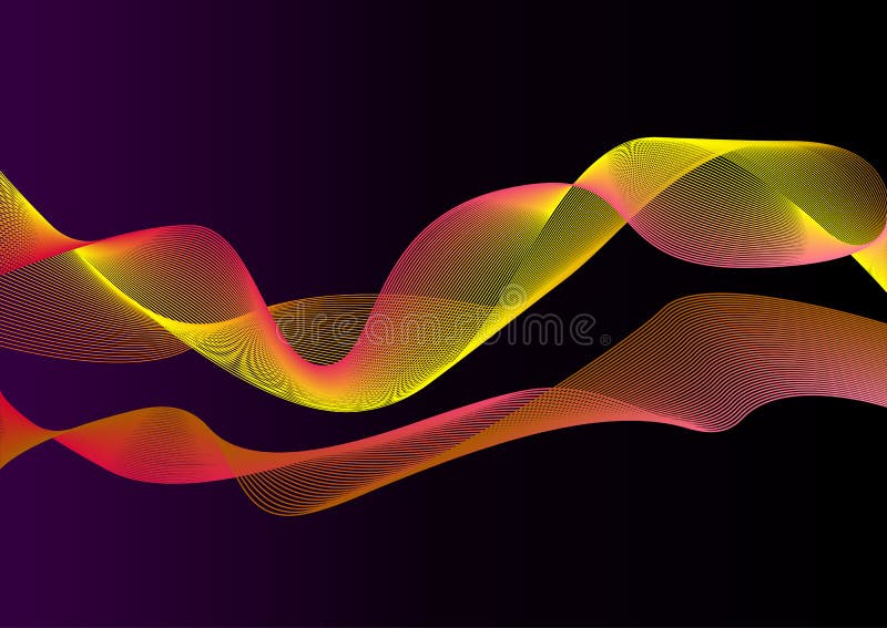 Abstract Glowing String Waves Stock Vector - Illustration of node ...