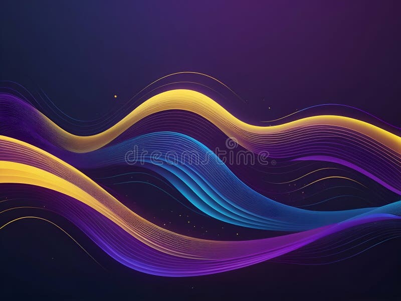 Abstract Glowing Striped Line Flow Pattern Gradient Violet Blue Yellow ...