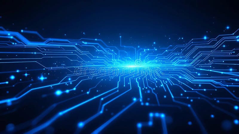 Abstract Glowing Tech Circuit Board Background for Digital Design Stock ...