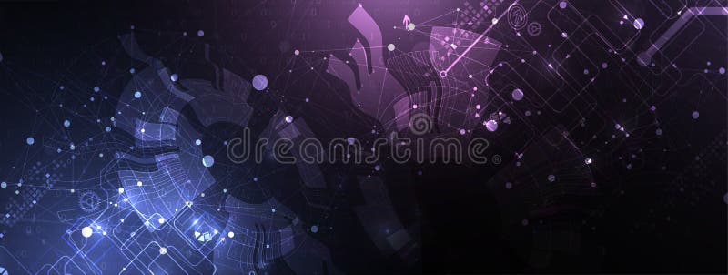 Abstract Glowing Technology Background. Communication Concept. Template ...