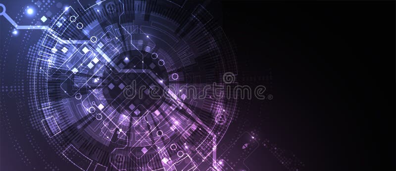 Abstract Glowing Technology Background. Communication Concept. Template ...