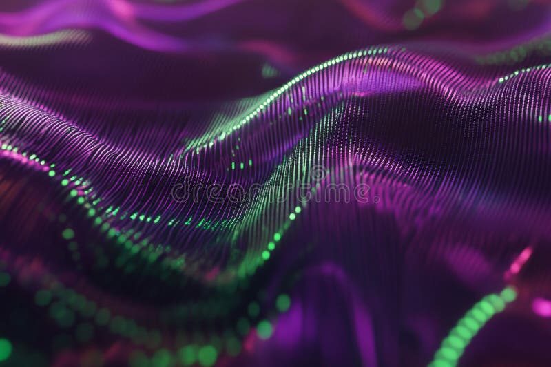 Abstract Glowing Thread Texture, Intricate Neon Purple and Green Lines ...