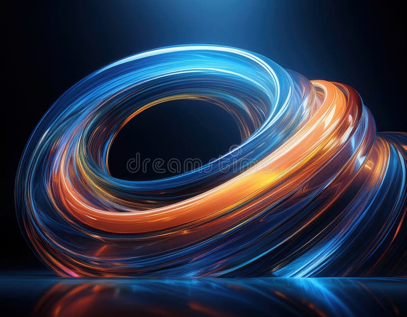Abstract Glowing Toroidal Rings Stock Illustration - Illustration of ...