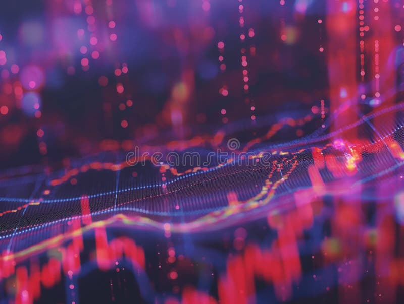 Abstract Glowing Trading Chart Stock Illustration - Illustration of ...