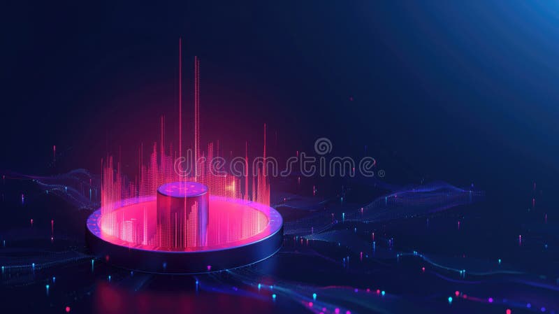 Abstract Glowing Trading Chart Stock Illustration - Illustration of ...