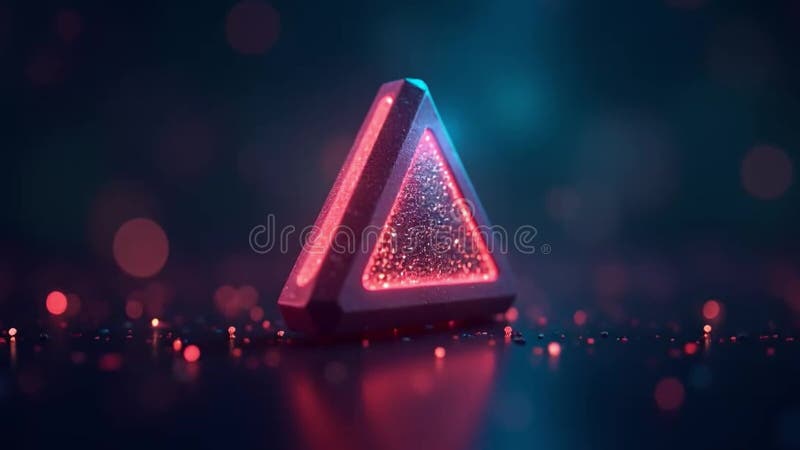 Abstract Glowing Triangle with Vibrant Colors and Glittering Texture on ...