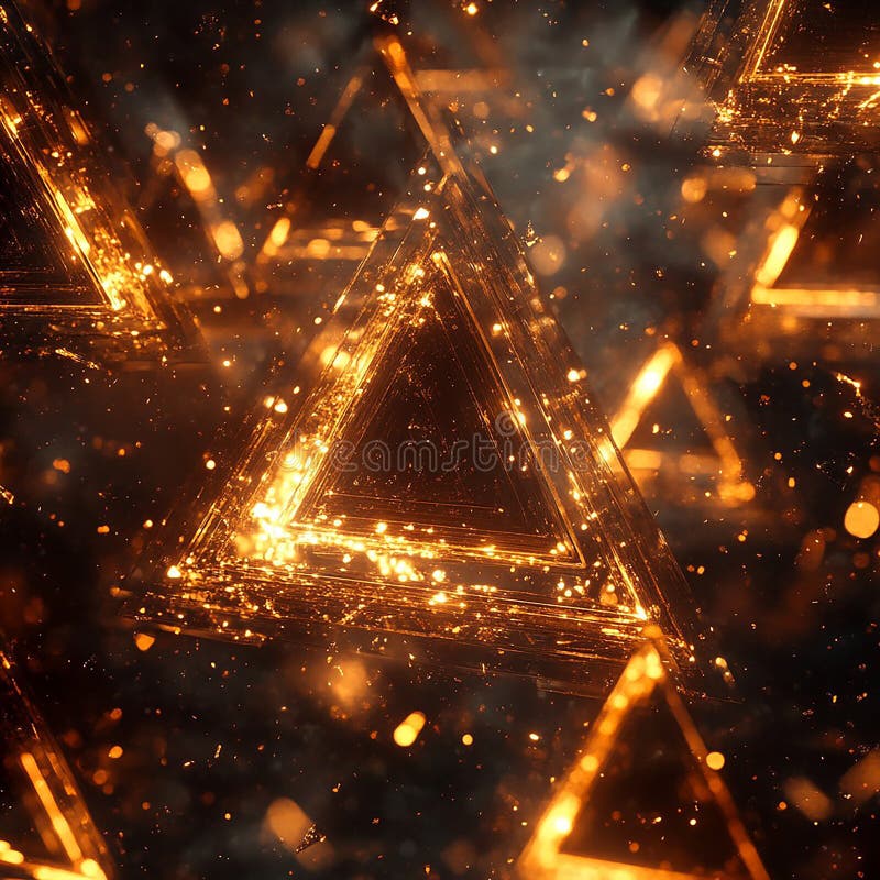 Abstract Glowing Triangles in a Mesmerizing Cosmic Space Background ...