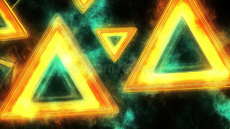Abstract Glowing Triangles in Vibrant Colors Create a Dynamic Visual ...