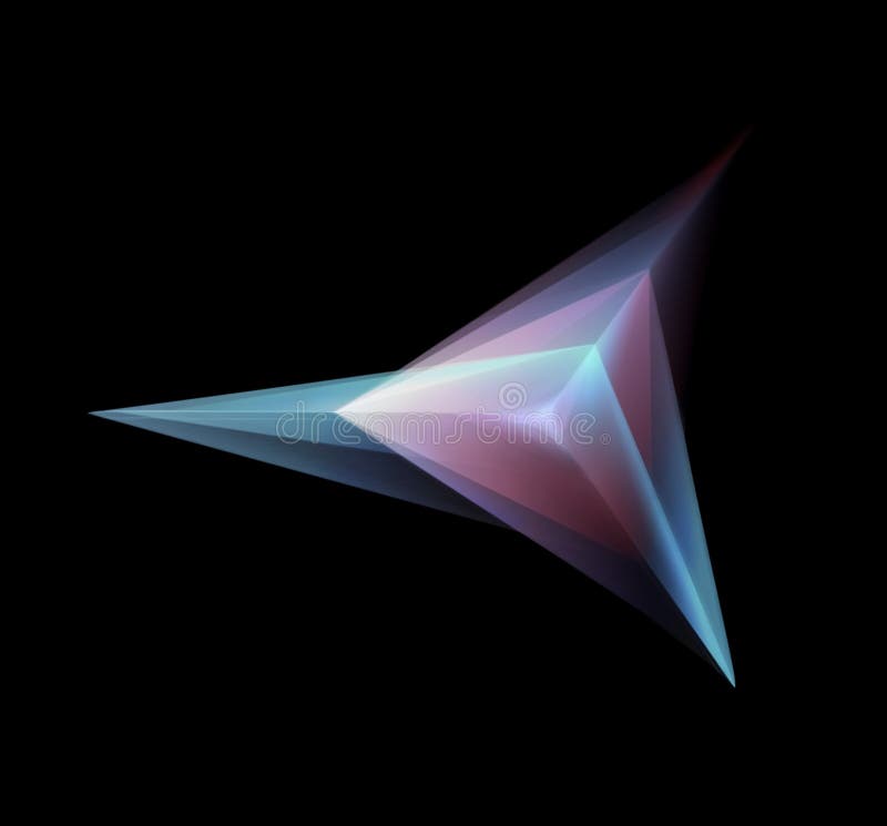 Abstract Glowing Triangular Geometric Shape on Black Background Stock ...