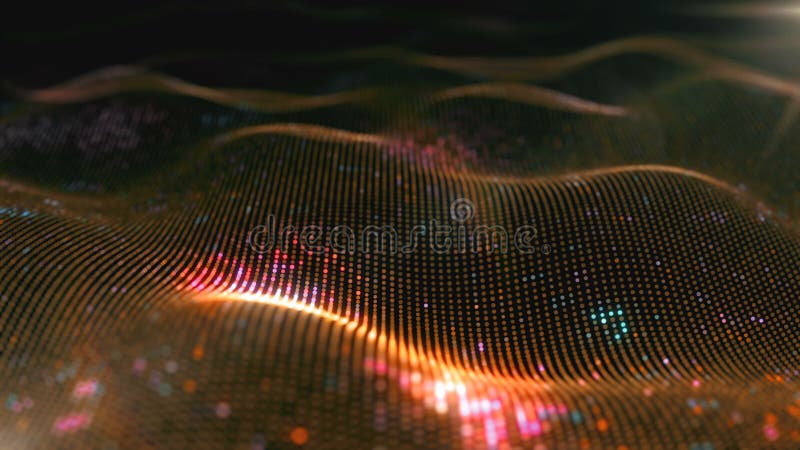 Abstract Glowing Virtual Neural Network Of Artificial Intelligence