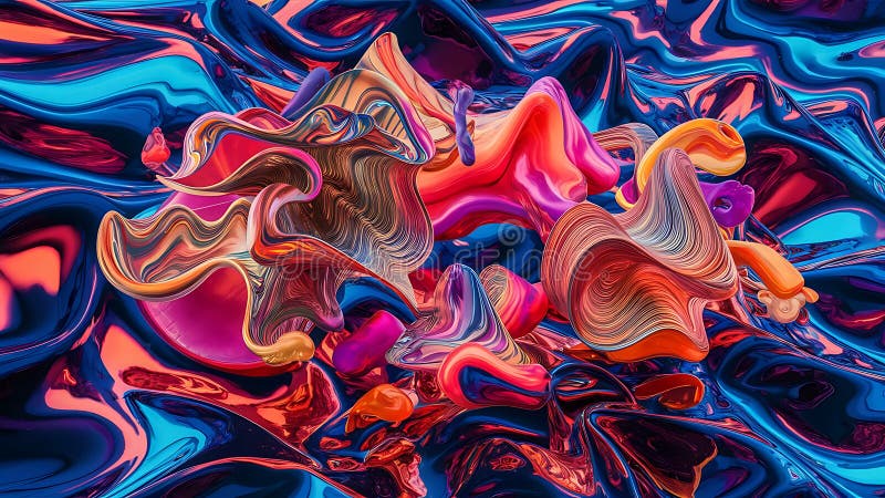 Abstract Glowing Wave Lines Background. Dynamic Wave Pattern. Modern ...